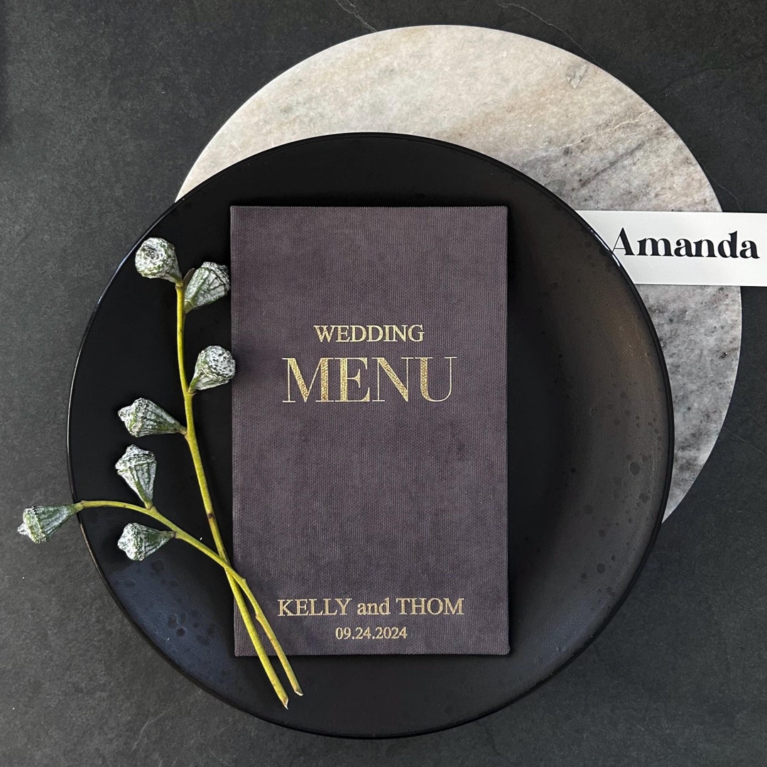 Luxury Wedding Menu Books, Personalized Wedding Menu Folder, Modern ...