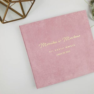 Wedding Album With Matte Gold Lettering, Personalized Photo Guest Book ...