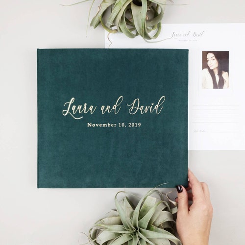 Wedding Album With Matte Gold Lettering Personalized Photo - Etsy