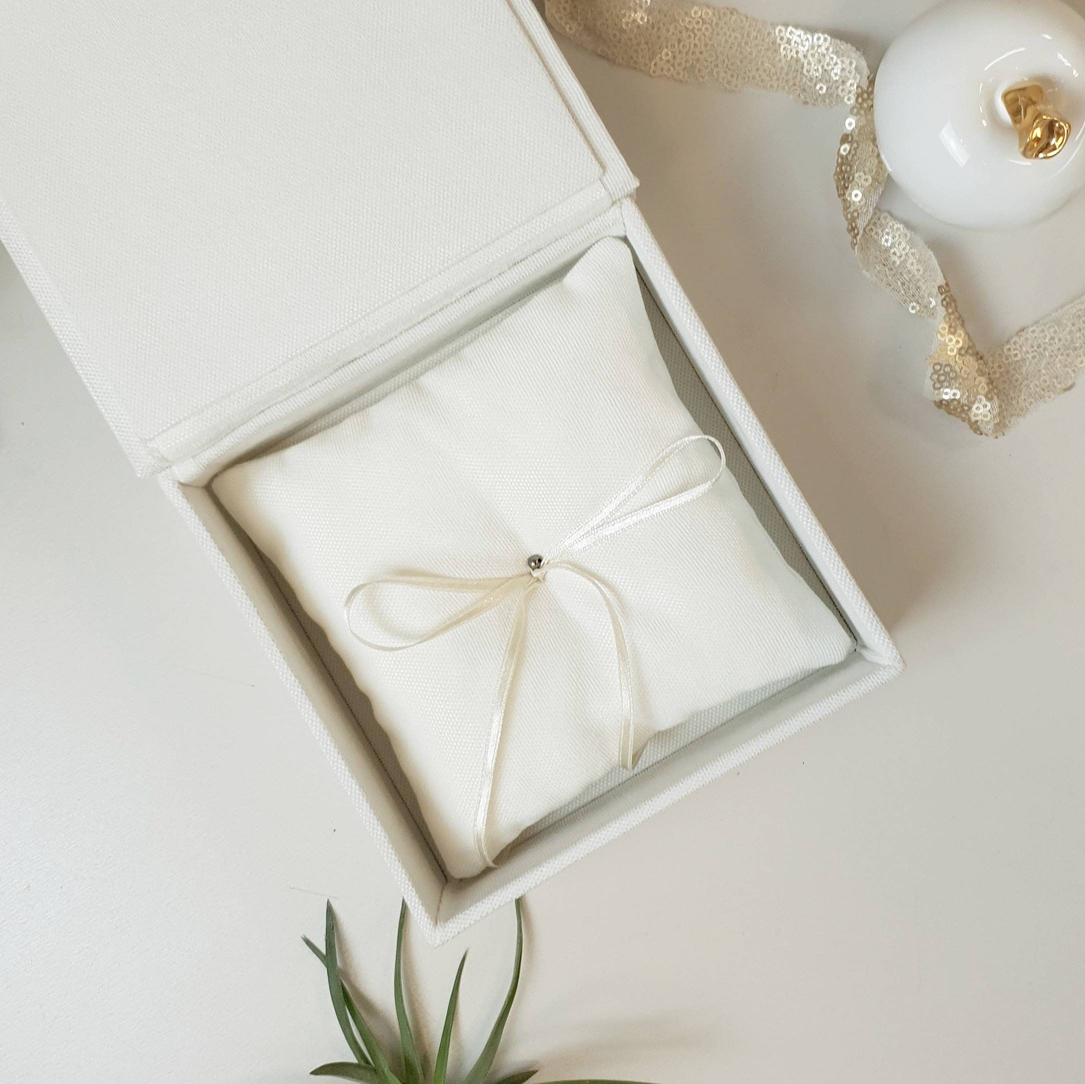 Personalized wedding ring box with vows paper cards and | Etsy