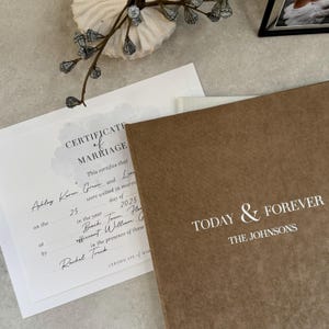 Personalized Wedding Certificate Folder: A4 Wedding Officiant Book for ...