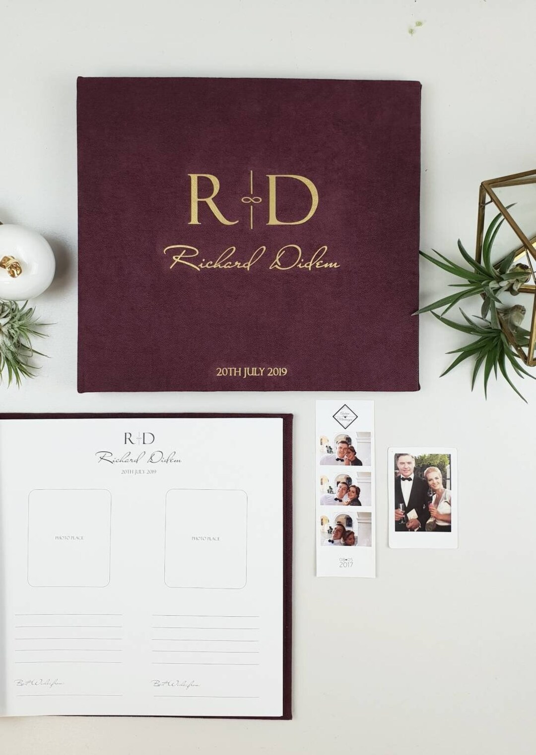 Marsala Wedding Guest Book With Matte Gold Lettering, Alternative ...