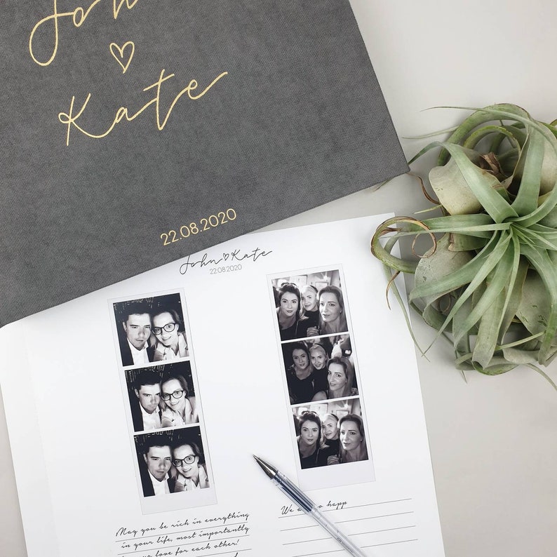 Wedding Guest Book Dark Gray With Matte Gold Lettering - Etsy