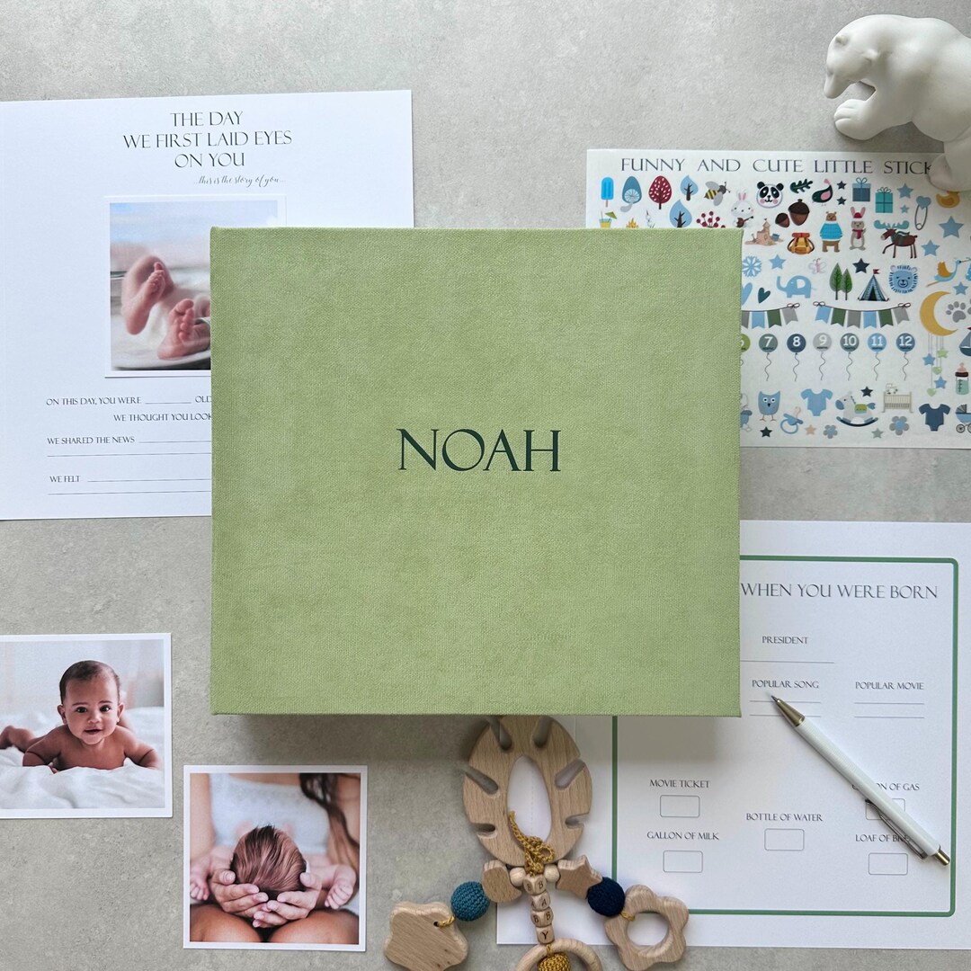 Personalized Baby Album | Modern Baby Memory Journal | Milestone Baby ...