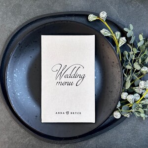 Personalized Wedding Menu Folder, Modern Wedding Menu, Minimalistic ...