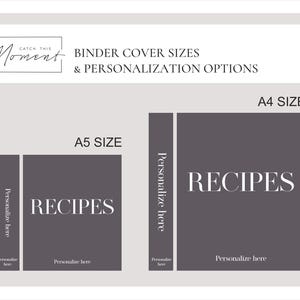 Personalised Recipe Book Binder, Cookbook, Custom A4 4 Ring Binder With ...
