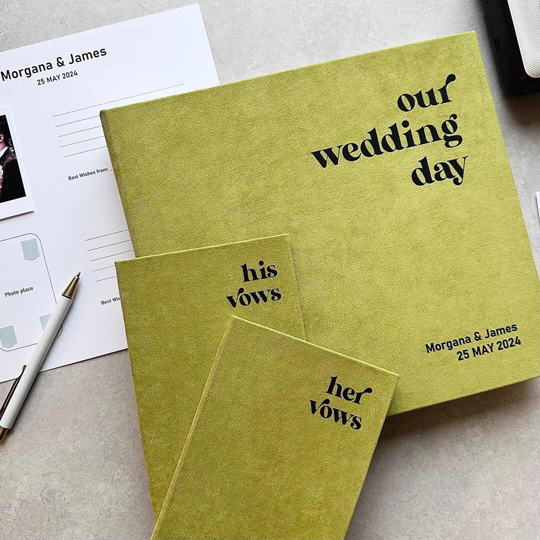 Wedding Guest Bookand Vows Set -instax Photo Album & Vow Books - Etsy