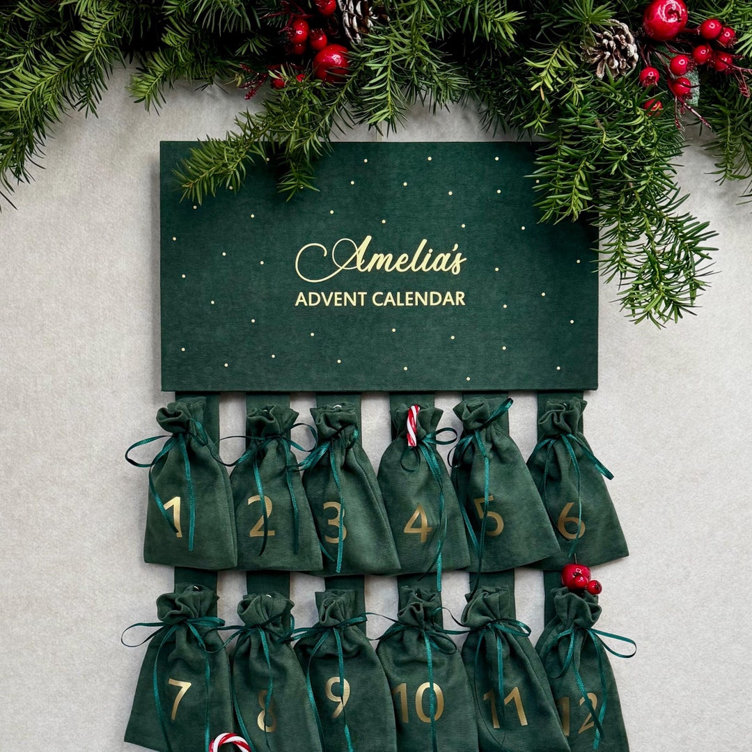 Personalized Christmas Advent Calendar With Bags: Handmade Festive ...