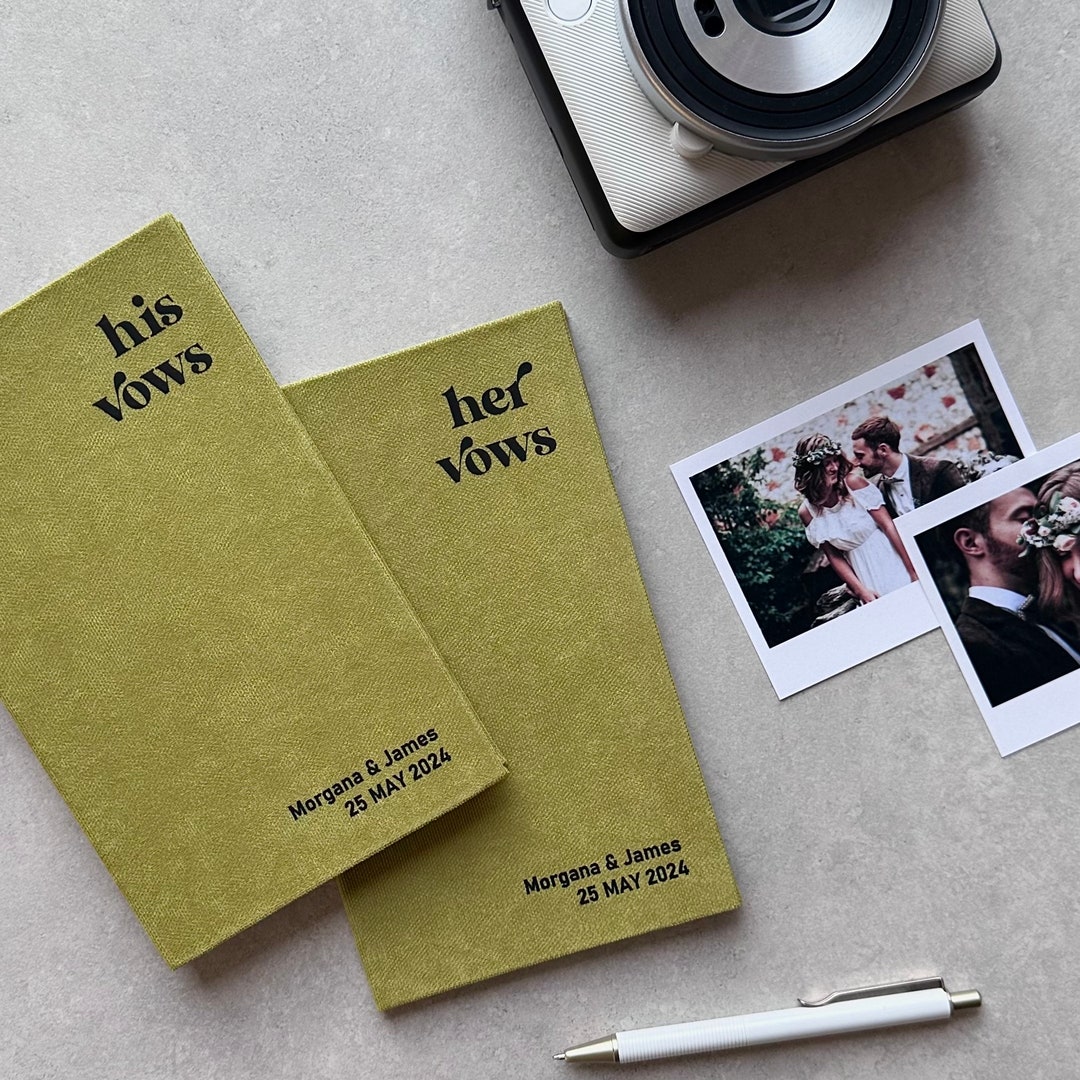 Wedding Ceremony Vow Books | His & Her Vows With Vow Cards | Set of Vow ...