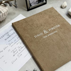 Marriage Certificate Folder Cover, Personalised Wedding Certificate A4 ...