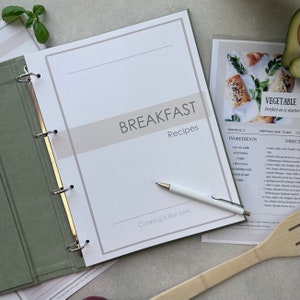 Personalised Recipe Book Binder, Cookbook, Custom Binder With Sleeves ...