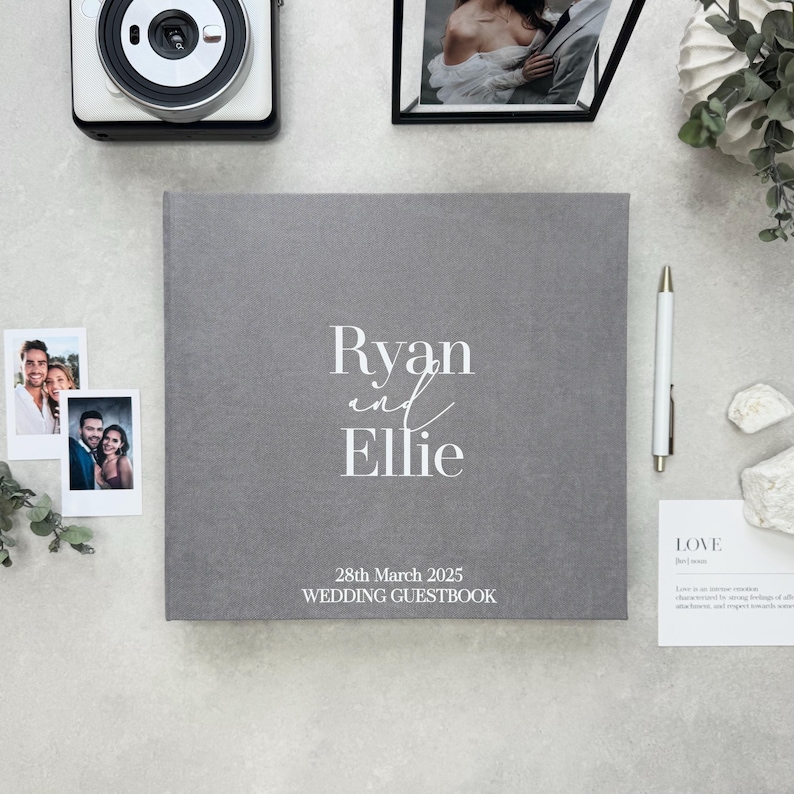 Personalized Gray Wedding Guest Book: 70 Page Photo Album - Etsy Canada
