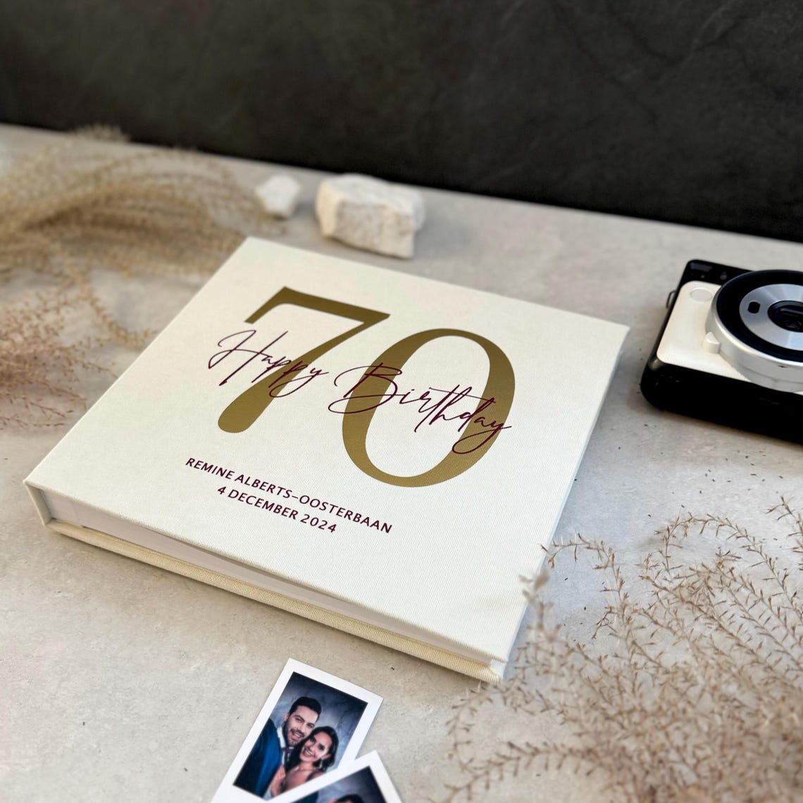 Custom 70th Birthday Photo Guest Book: Handmade Memory Keepsake ...