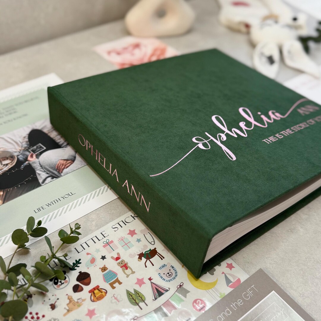 Personalized First - 5 Year Baby Memory Book, First Baby Book, Baby ...