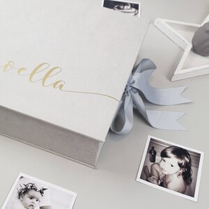 Extra Large Memory Box With Gold Lettering, Time Capsule Box, New Baby ...