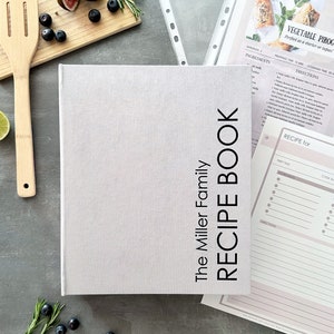Personalised Recipe Book Binder, Cookbook, Custom Recipe Binder With ...