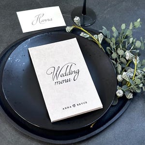 Personalized Wedding Menu Folder, Modern Wedding Menu, Minimalistic ...