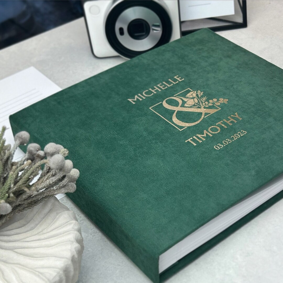 Wedding Guest Book, Instax Mini Album, Fabric Wedding Photo Album for ...