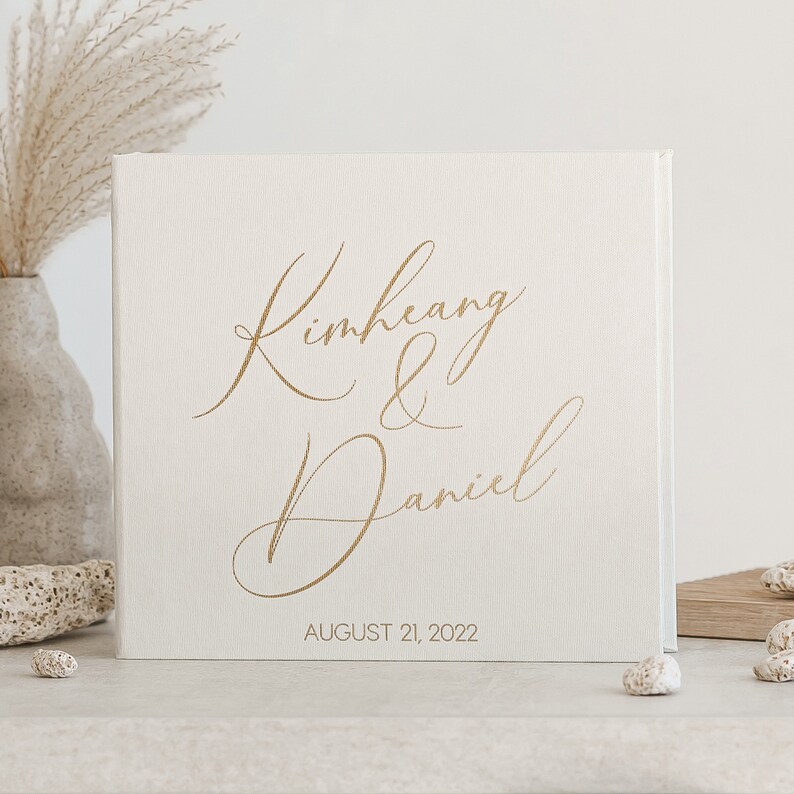 Modern Ivory Wedding Album With Foil Gold Lettering - Etsy