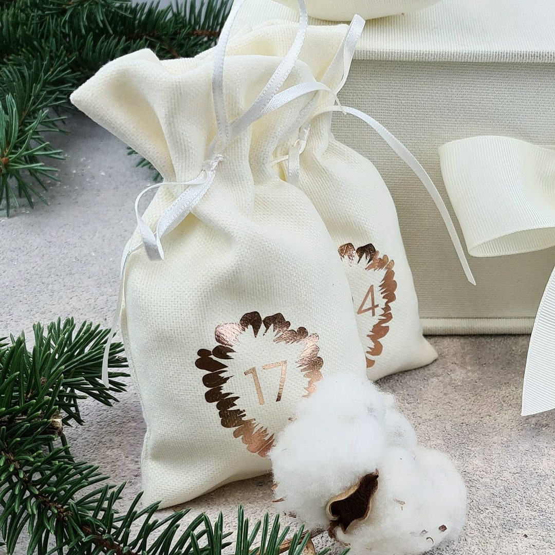 Custom Christmas Countdown Box – 24 Advent Bags for Kids, Holiday DIY ...