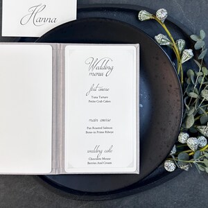 Personalized Wedding Menu Folder, Modern Wedding Menu, Minimalistic ...