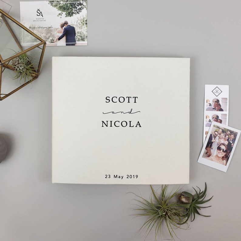 Instant Wedding Album Ivory Guest Book With Black Lettering - Etsy
