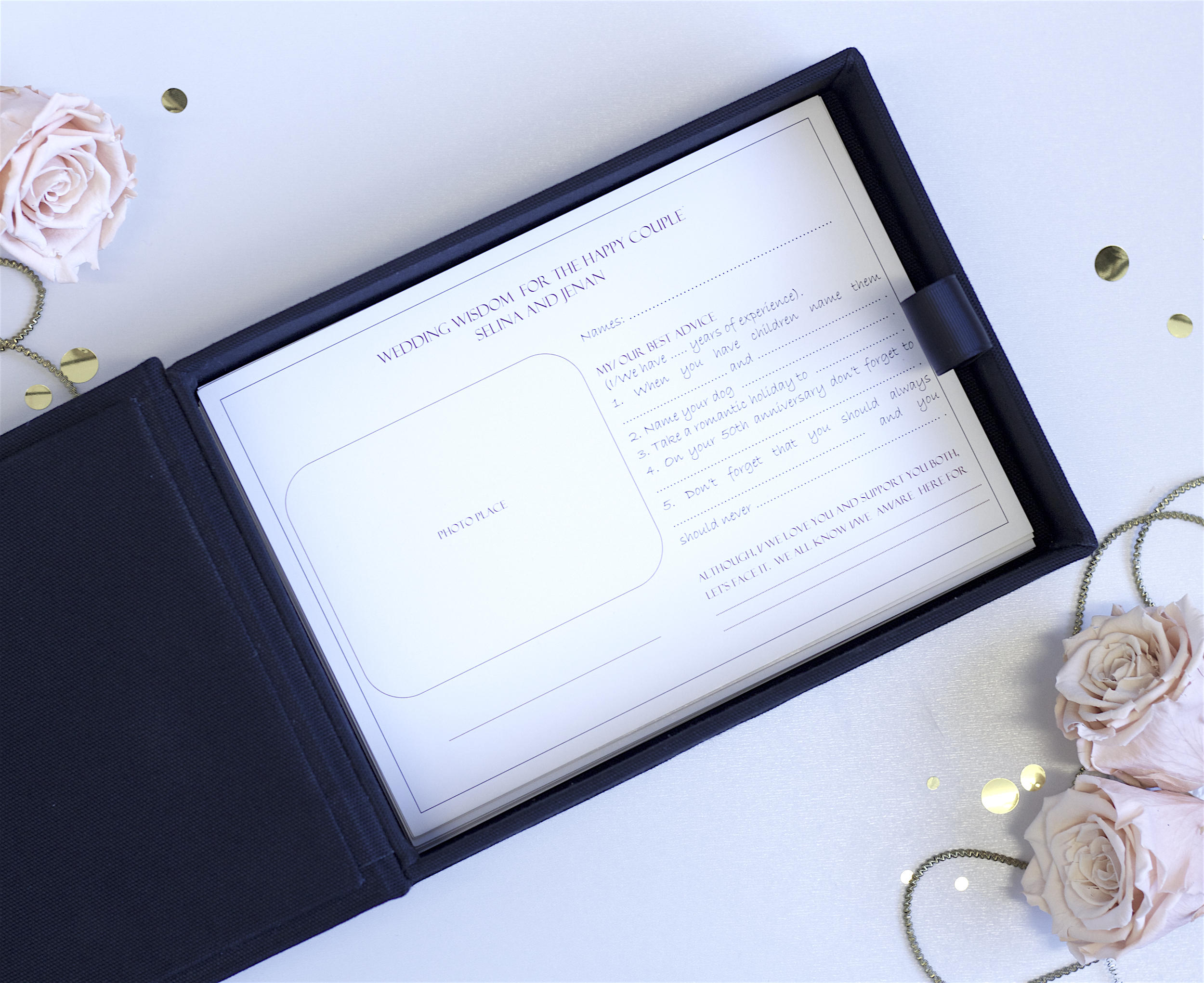 Personalized Wedding Box With Guest Advice Cards Wedding Mad | Etsy