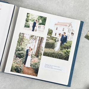 Personalised Modern Travel Photo Album, Memory Book With Self Adhesive ...