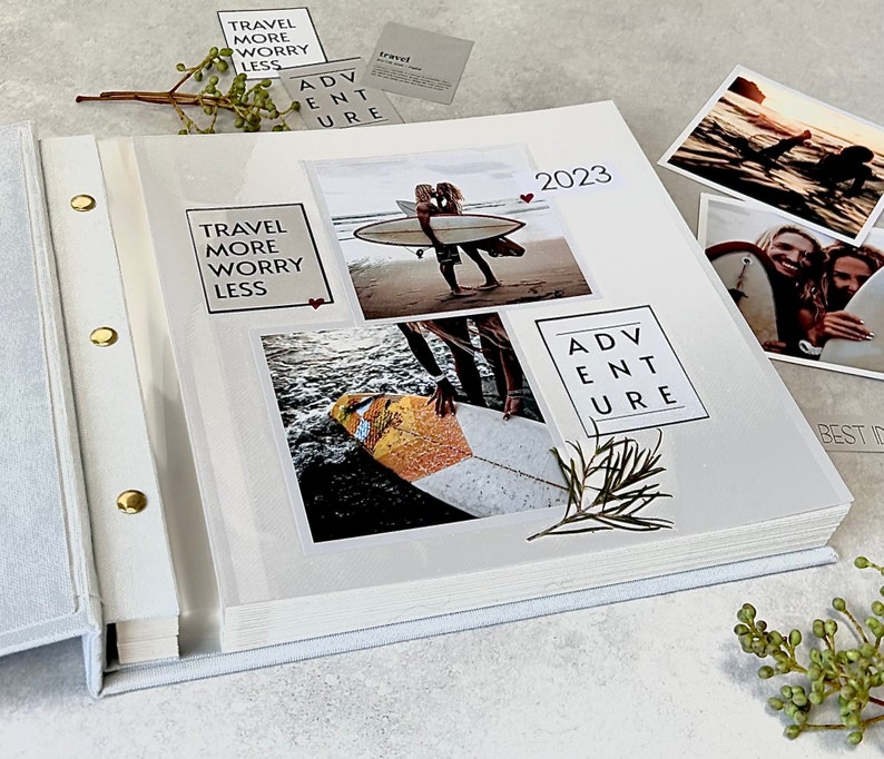 Personalized Self Adhesive Photo Album, Modern Scrapbook, Wedding ...