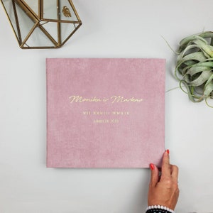 Wedding Album With Matte Gold Lettering, Personalized Photo Guest Book ...