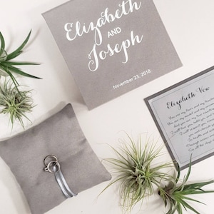 Personalized Wedding Ring Box With Vows and Wedding Ring Pillow | Ring ...