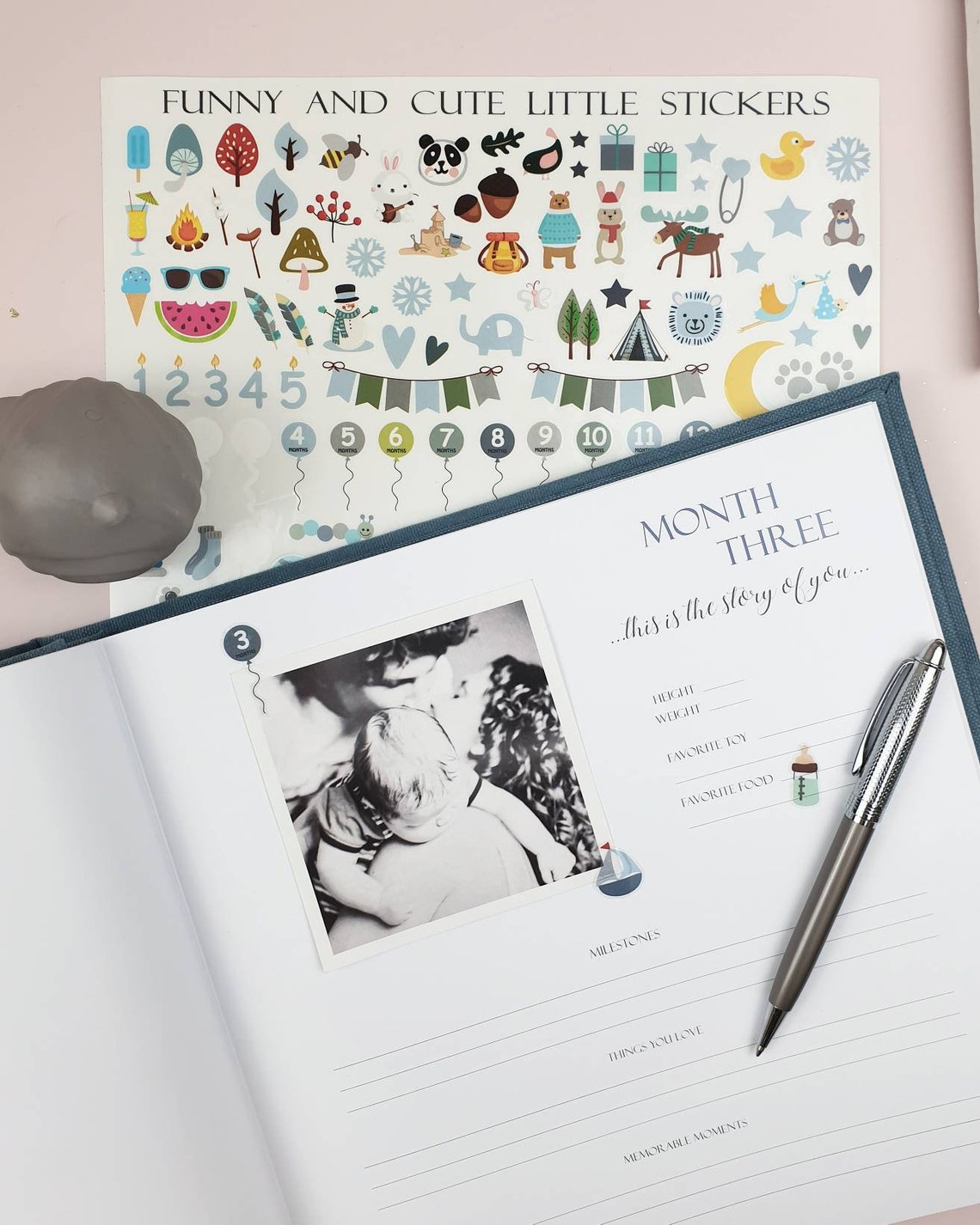 Cute Baby Stickers for First Baby Book First Year Stickers - Etsy