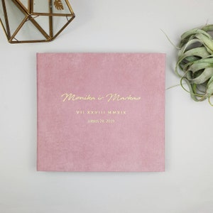 Wedding Album With Matte Gold Lettering, Personalized Photo Guest Book ...