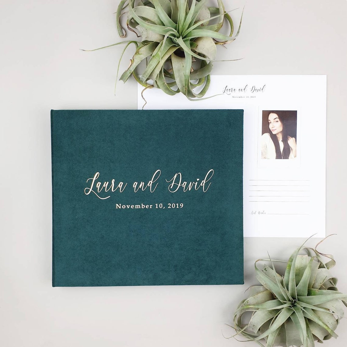 Wedding Guest book with gold Lettering Personalized Wedding | Etsy