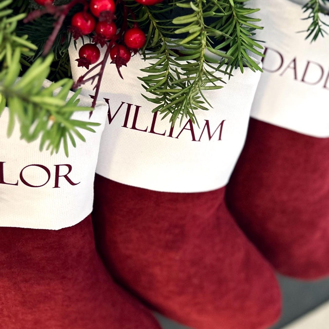 Handmade Christmas Stocking, Personalized Christmas Socks, Holiday ...