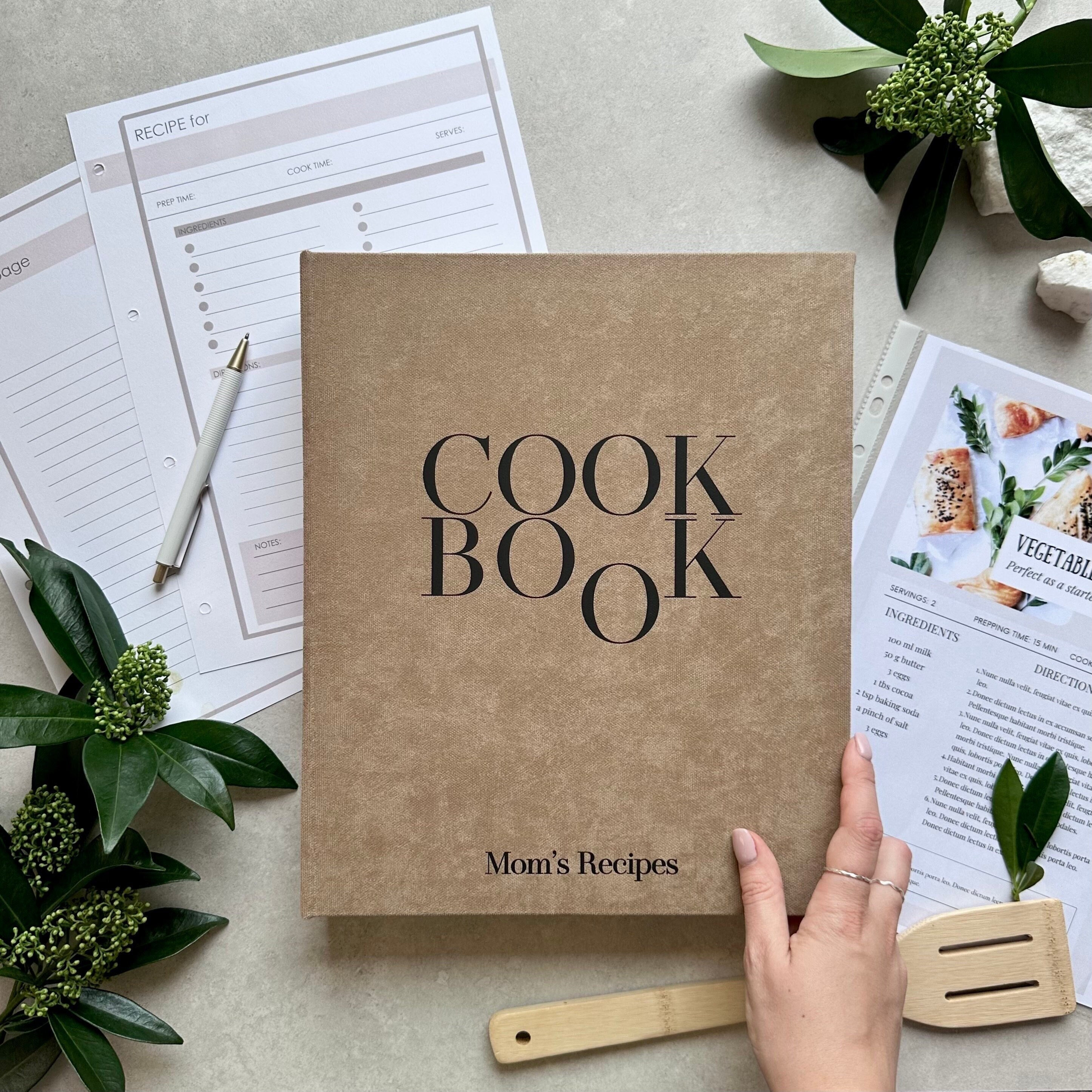 Personalized Blank Recipe Book Binder, Custom Cookbook, Cooking Gift ...