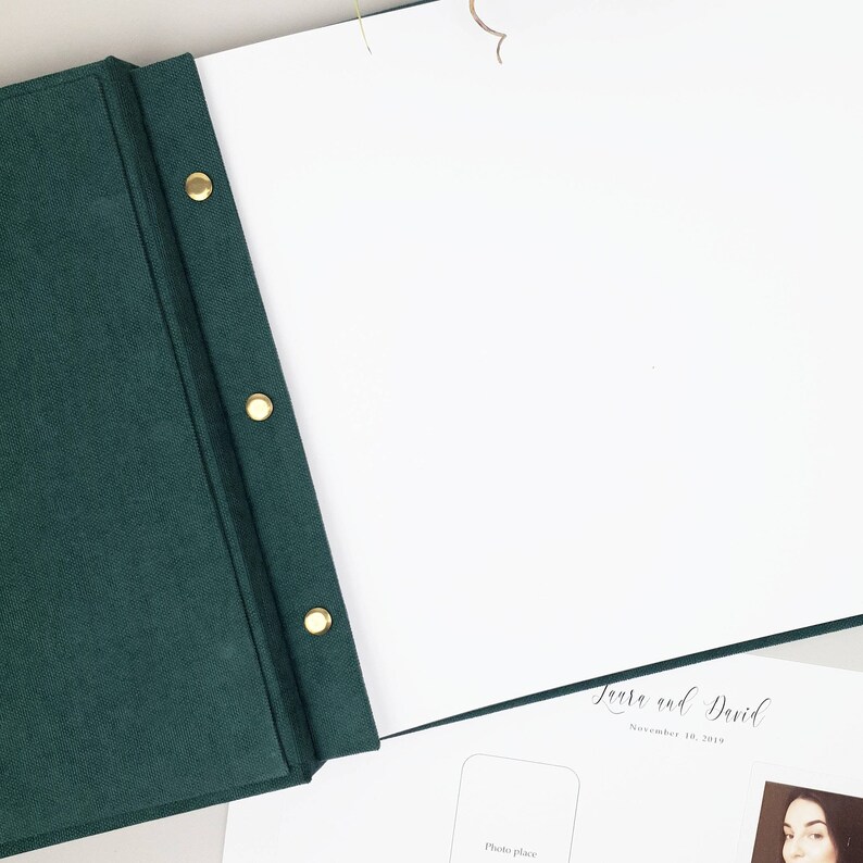 Wedding Guest Book With Gold Lettering Personalized Wedding | Etsy