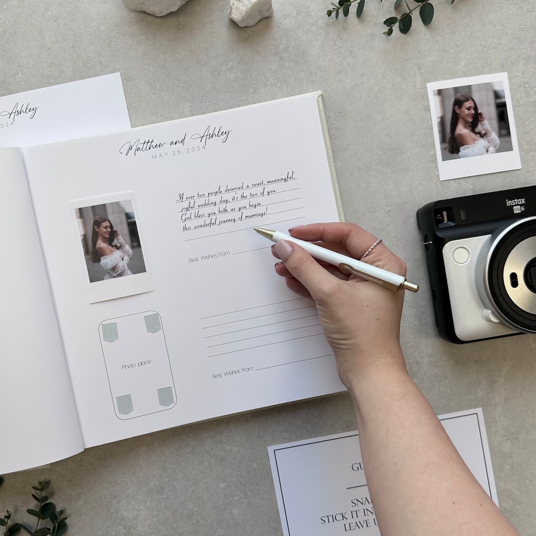 Instax Wedding Guest Book With Copper Lettering, Personalized Photo ...