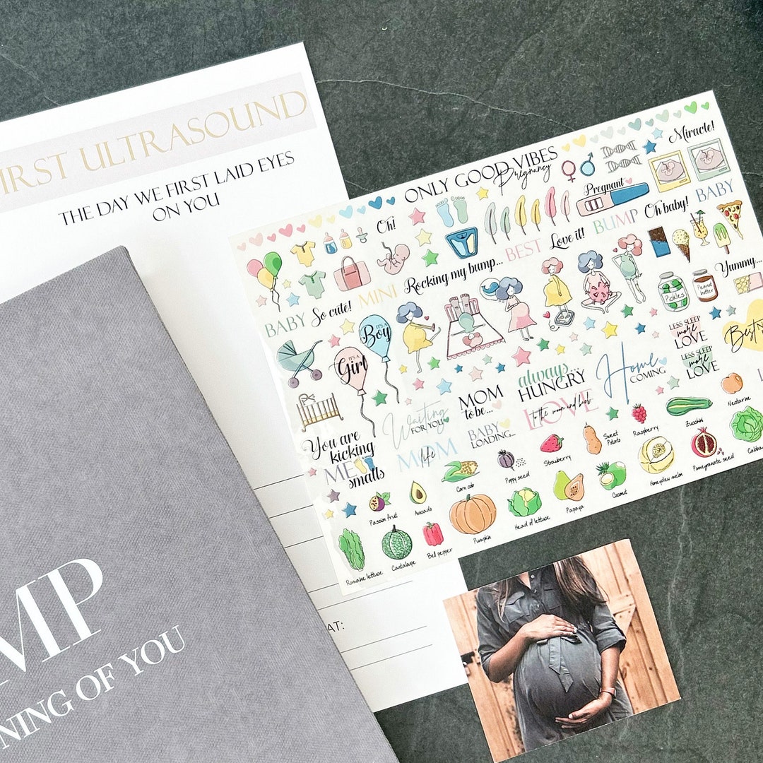 Cute Pregnancy Stickers for Pregnancy Journal | MOM to Be Sticker Set ...