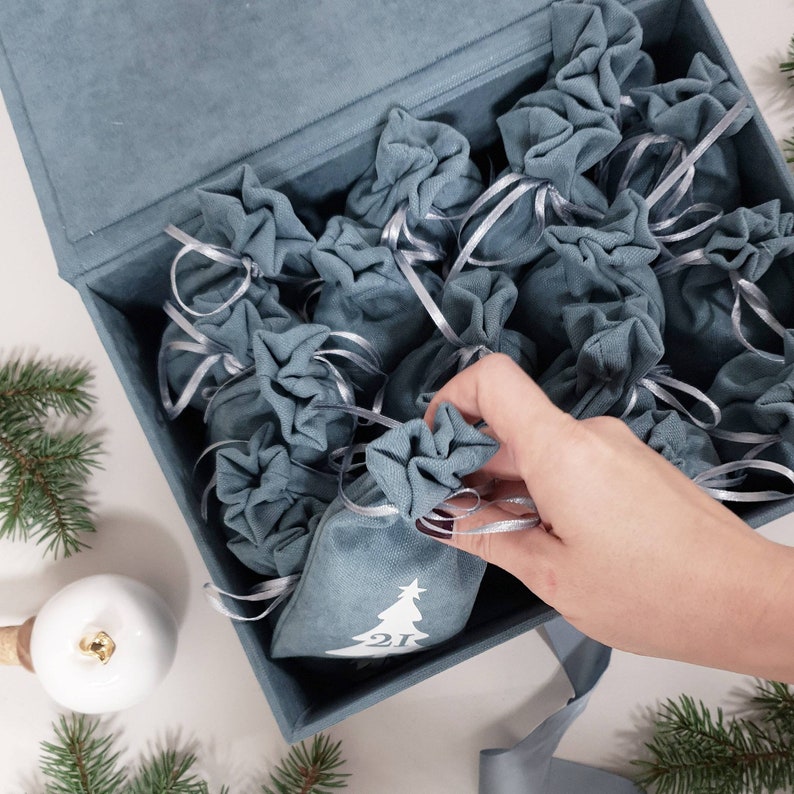 Personalized Christmas Box With Christmas Advent Calendar Bags - Etsy