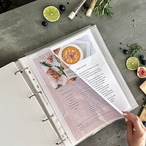 Personalised Recipe Book Binder, Cookbook, Custom Binder With Sleeves ...