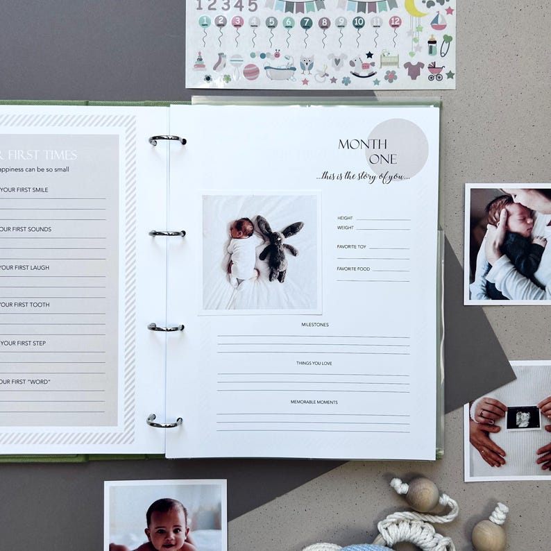 Personalized Baby Memory Book Binder: First 5 Years, Baby Photo Album ...