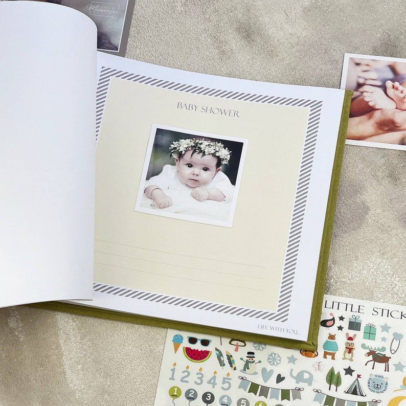 First Year Baby Memory Book as Modern Baby Shower Gift Baby - Etsy