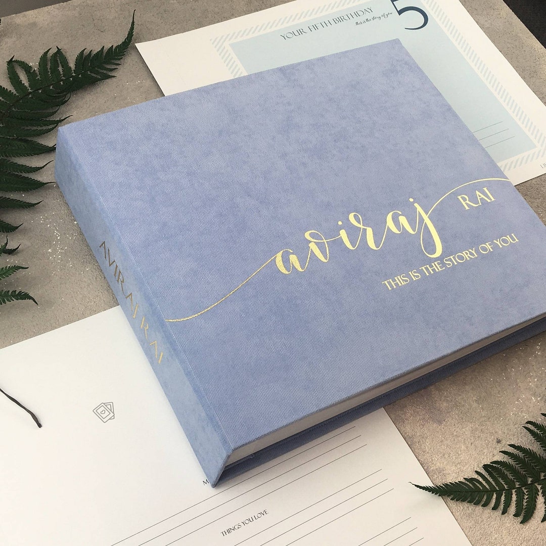 Personalized First Year Baby Memory Book for Photos and Milestones ...