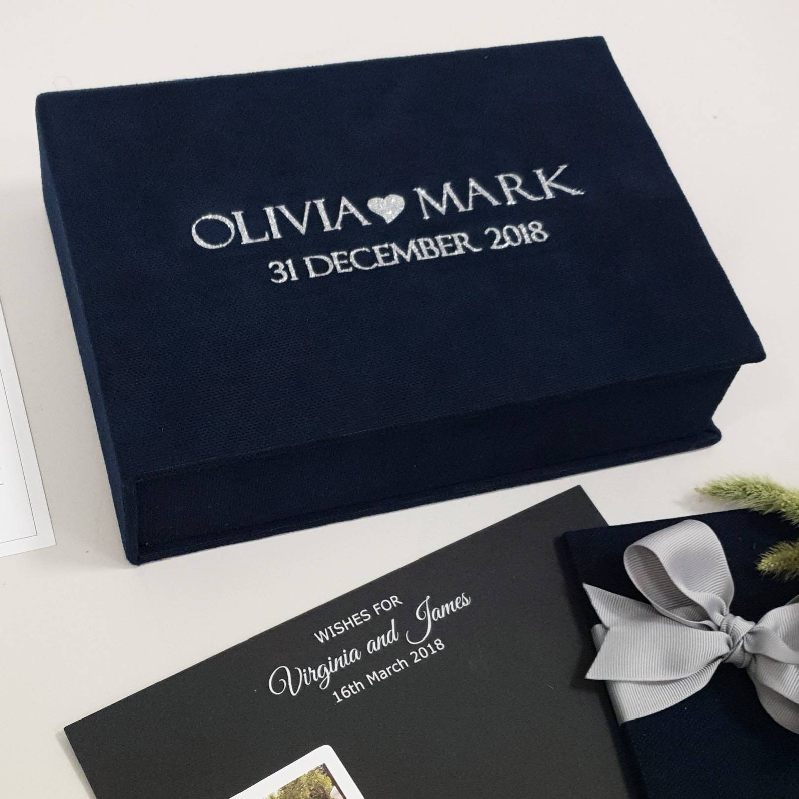 Personalized Wedding Box With Guest Advice Cards Wedding Mad | Etsy