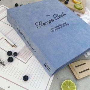 Personalised Recipe Book Binder, Cookbook, Custom A4 4 Ring Binder With ...