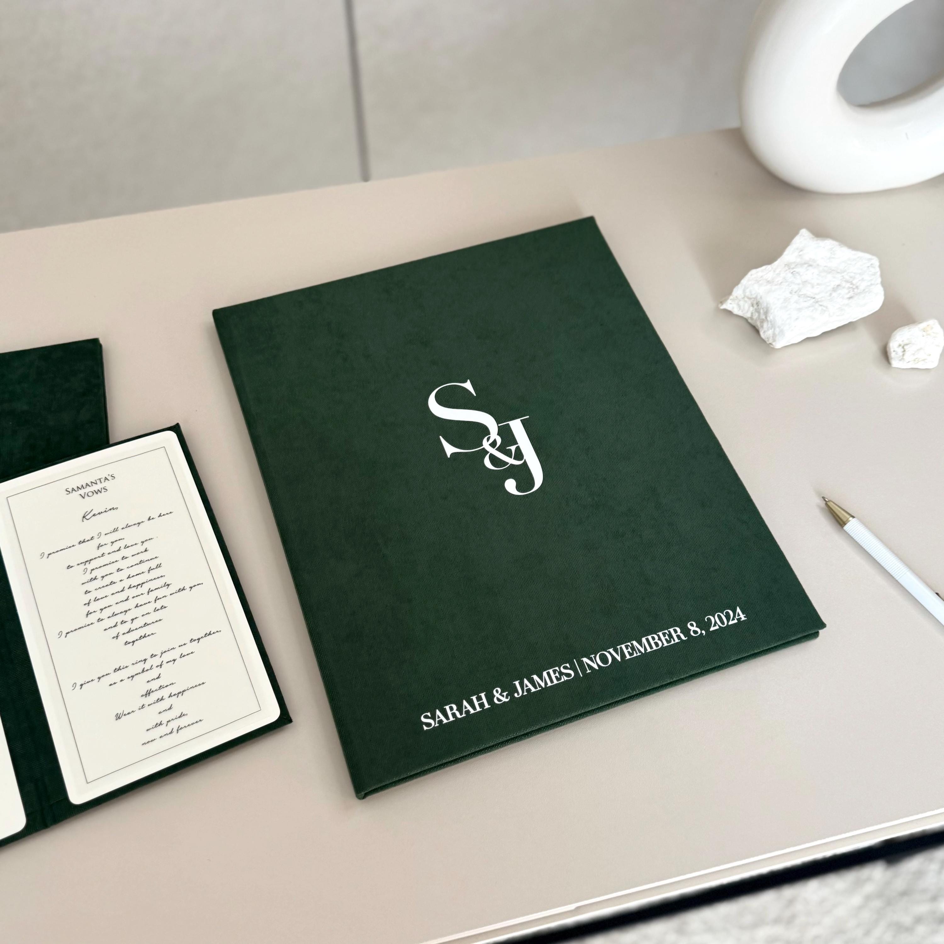 Personalized Wedding Celebrant Folder With Vows: A4 Ceremony Book for ...