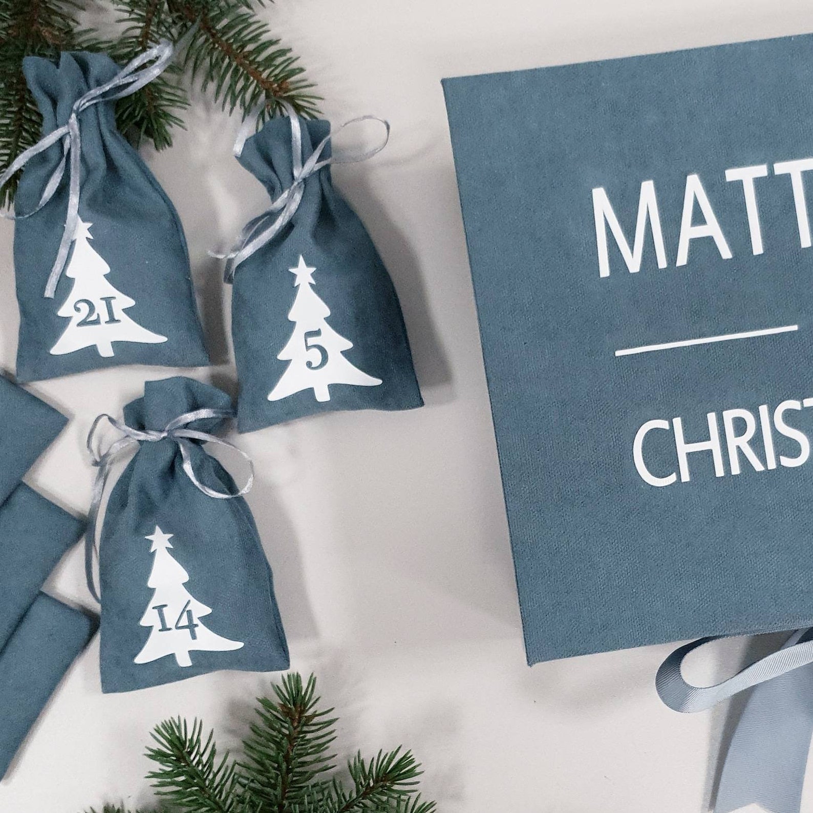 Personalized Christmas Box With Christmas Advent Calendar Bags | Etsy