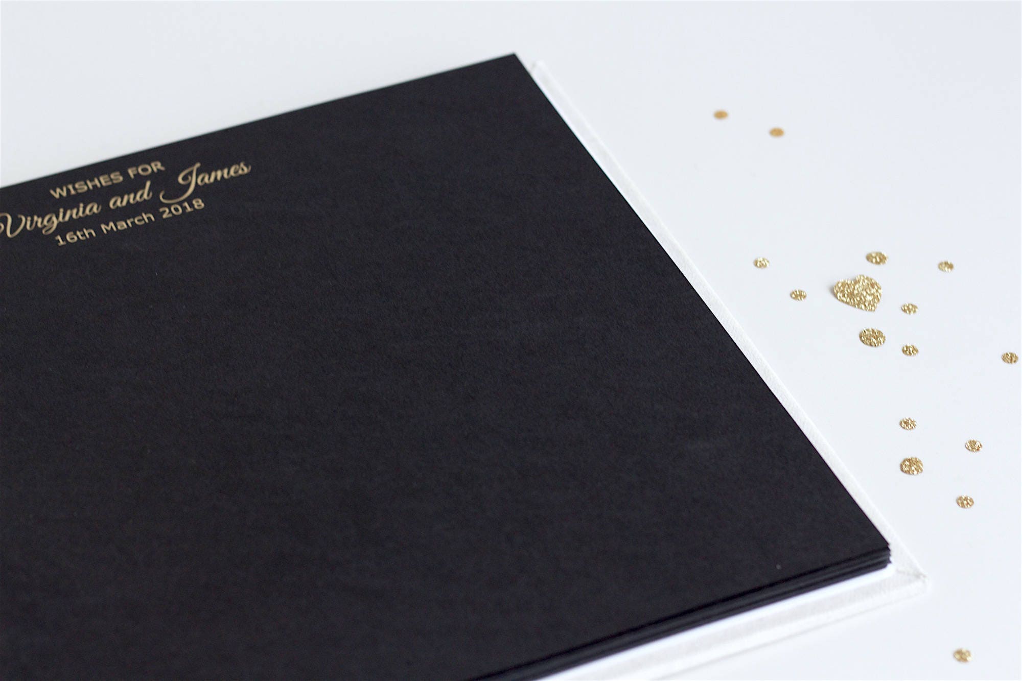 Wedding Black Guest Book With Gold Lettering, Instax Guest Book ...