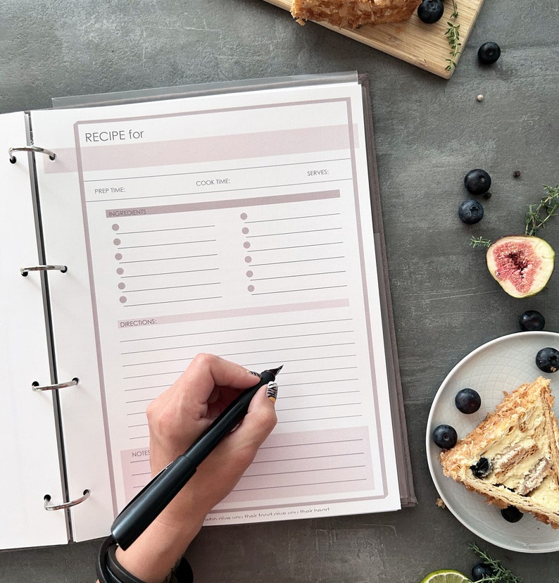 Personalized Recipe Book 3 - 4 Ring Binder Set: Custom Family Cookbook ...